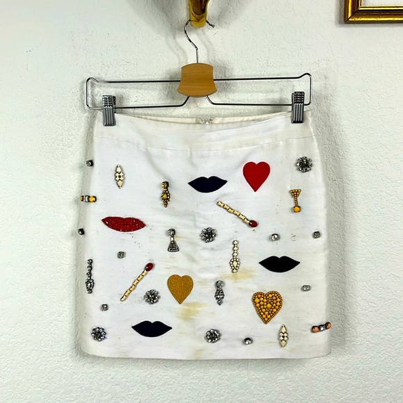 Stella McCartney | Skirts | Stella Mccartney Patch Beaded Mini Skirt ...